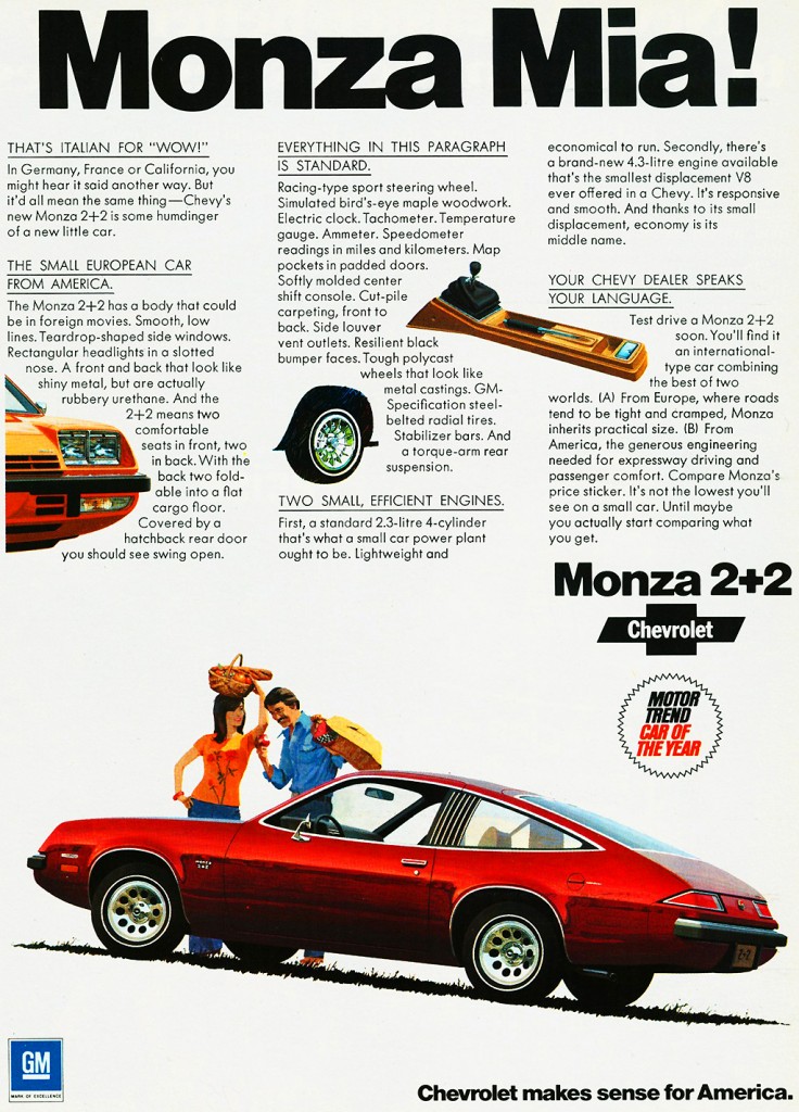1975 Chevrolet Monza fastback ad | CLASSIC CARS TODAY ONLINE