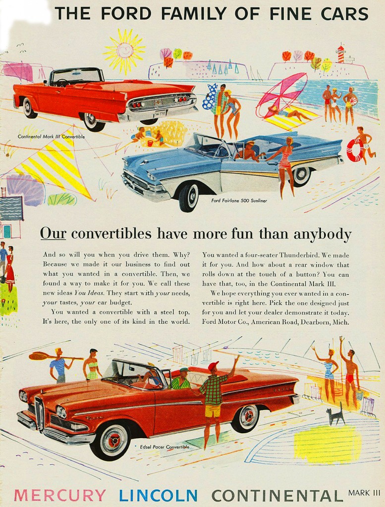 1958 Ford, Edsel and Lincoln convertibles ad | CLASSIC CARS TODAY ONLINE