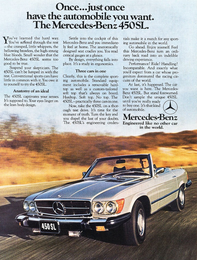 1976 Mercedes-Benz 450SL ad | CLASSIC CARS TODAY ONLINE