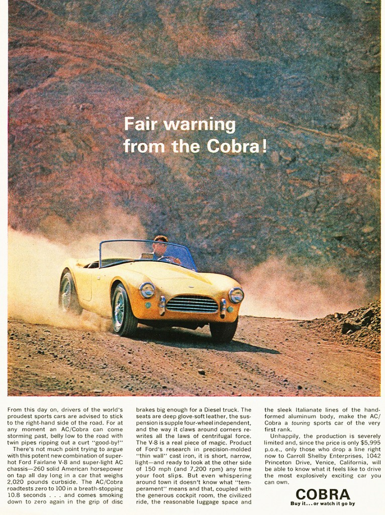 1962 Shelby Cobra ad | CLASSIC CARS TODAY ONLINE