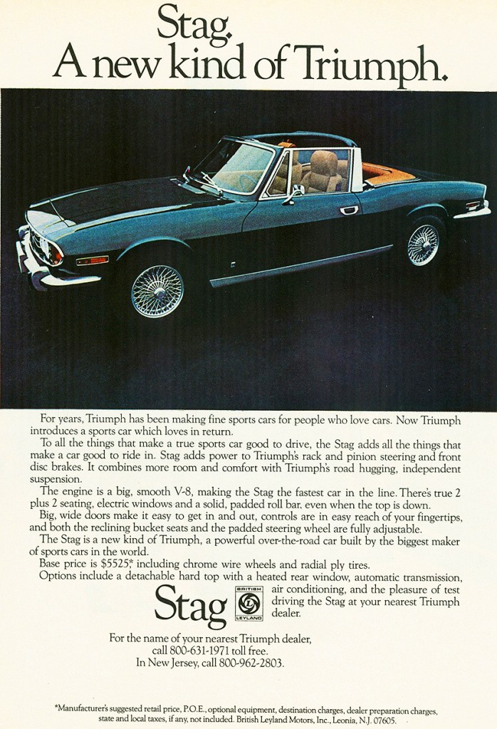 1971 Triumph Stag ad | CLASSIC CARS TODAY ONLINE